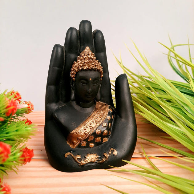 Antique Gautam Buddha Idol – Resin Home Decor Statue – Trenly